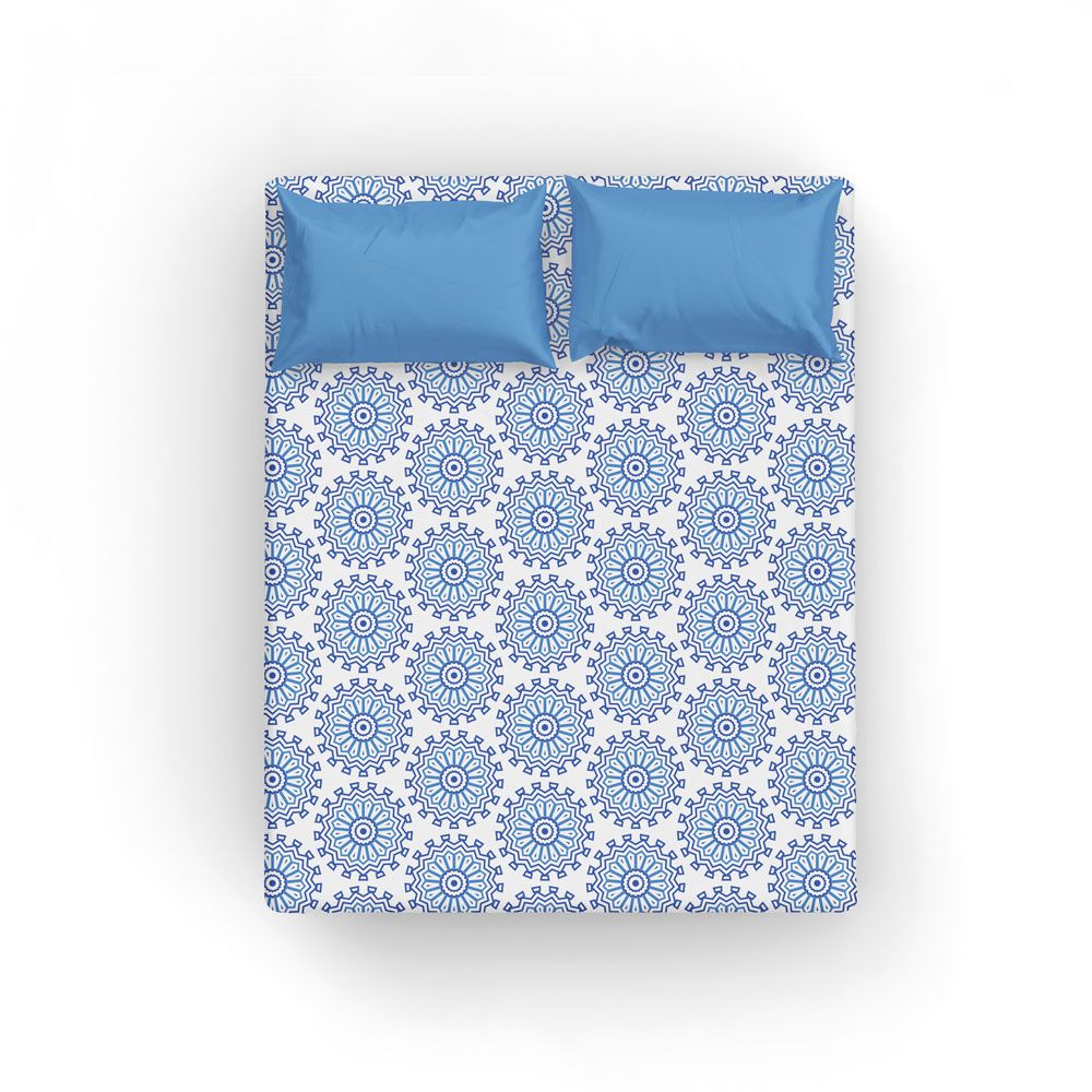 Steel Blue Medallion Bed Sheet | Best Manufacturer & Exporter of Bed ...